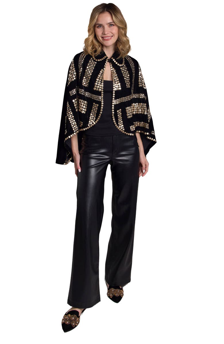 SAACHI Embellished Velvet Capelet | Nordstromrack