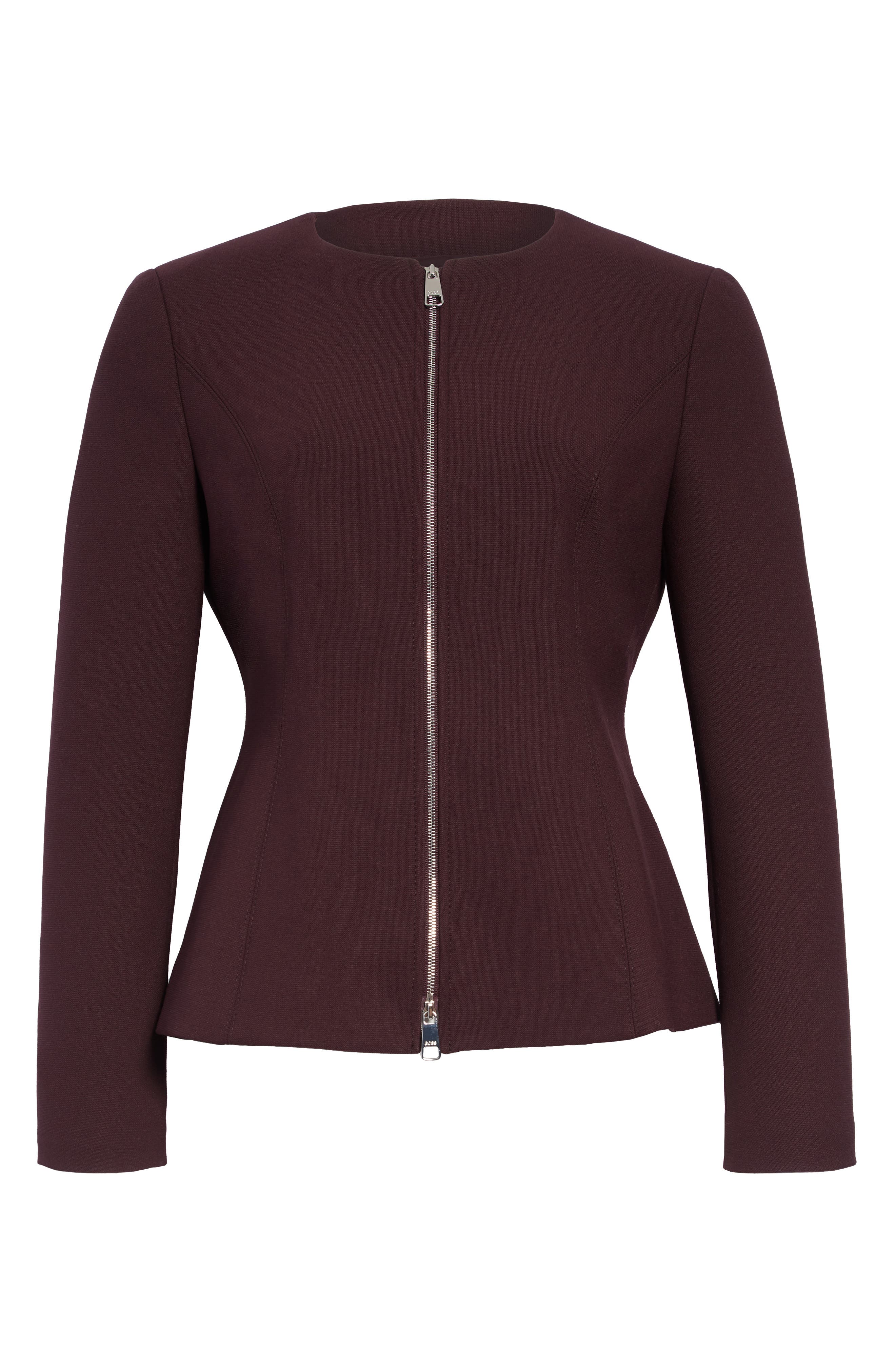 BOSS Jepeplar Zip Front Peplum Jacket | Nordstromrack