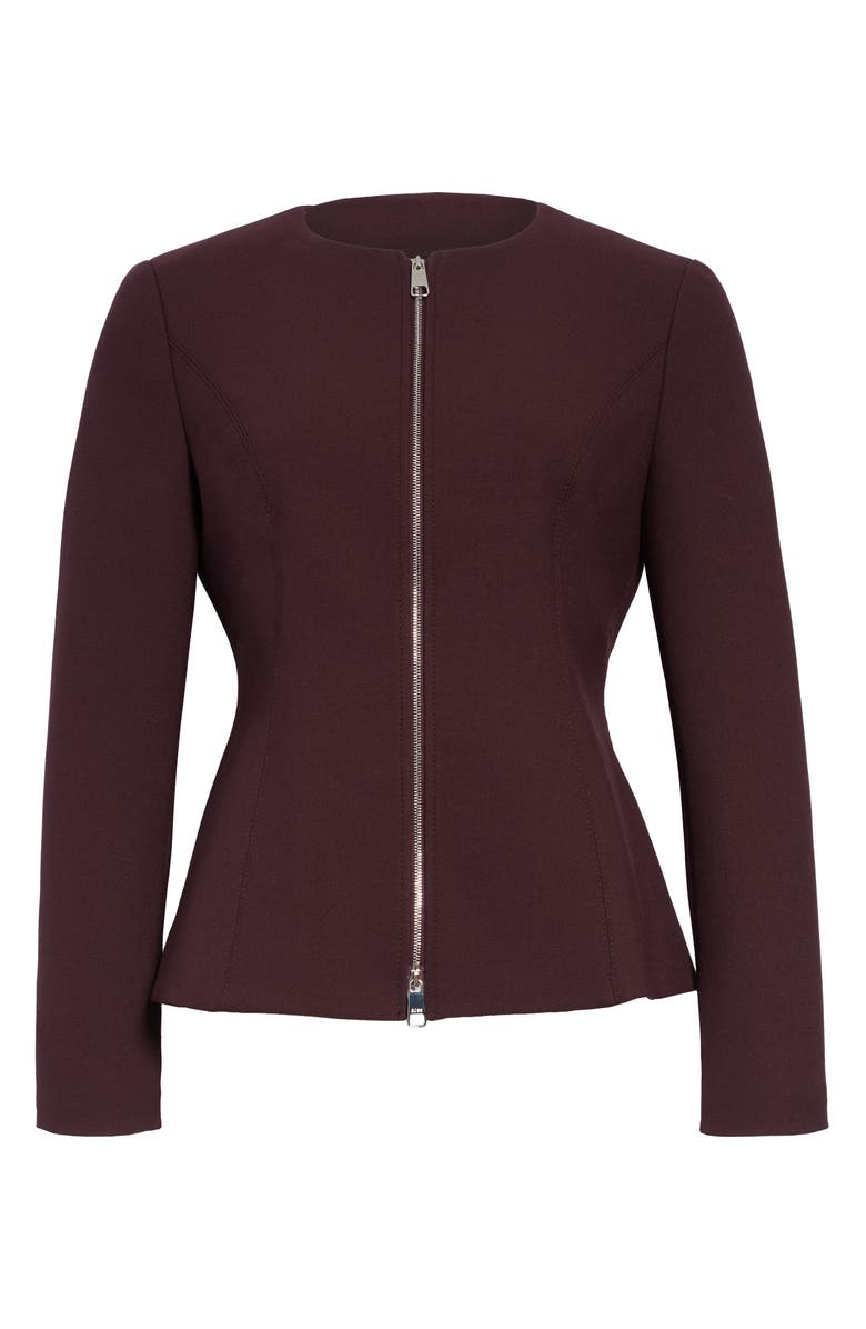 BOSS Jepeplar Zip Front Peplum Jacket | Nordstromrack