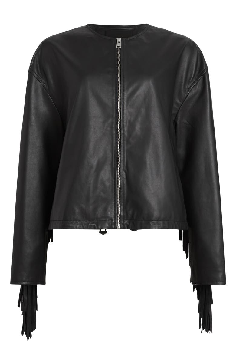 AllSaints Darcy Fringe Bomber Jacket | Nordstromrack