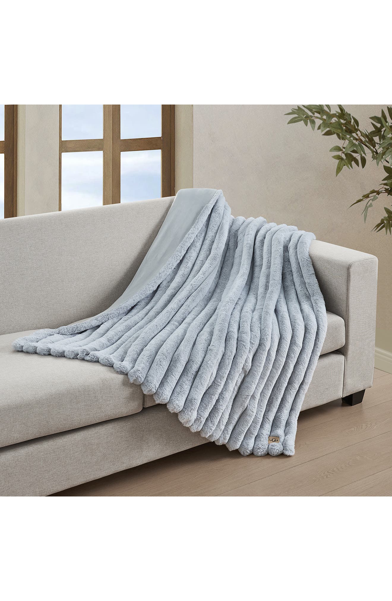 UGG® Channel Quilt Faux Fur Throw Blanket | Nordstrom
