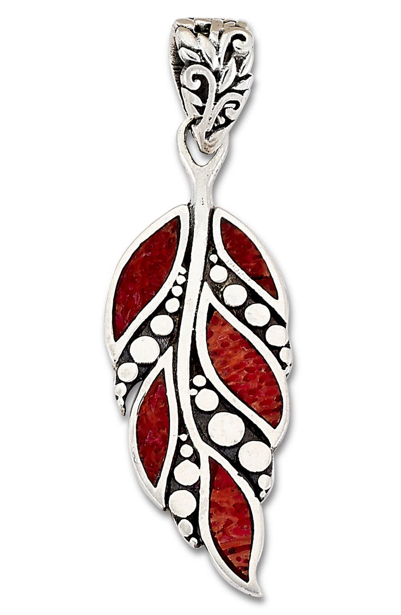 SAMUEL B. Sterling Silver Coral Leaf Pendant | Nordstromrack