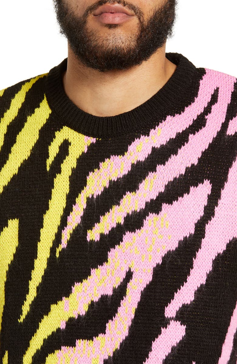 Topman Tiger Stripe Classic Fit Sweater | Nordstrom