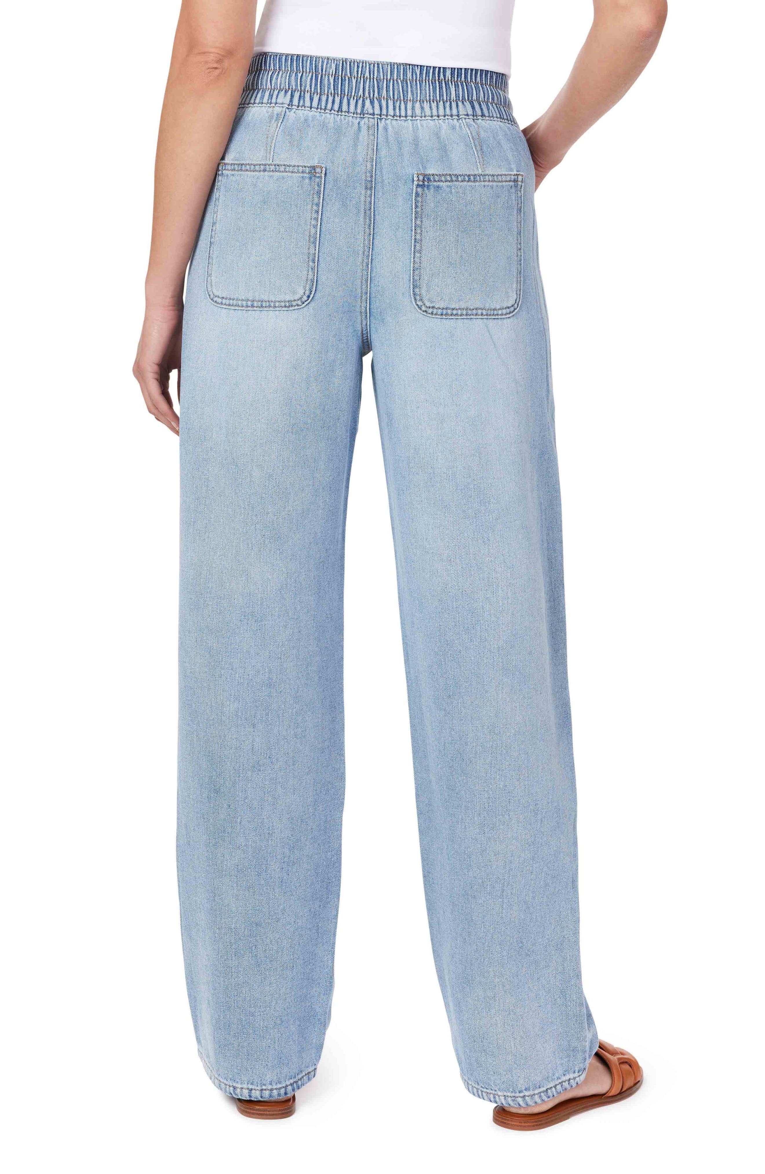 Kensie High Waist Drawstring Wide Leg Jeans | Nordstromrack