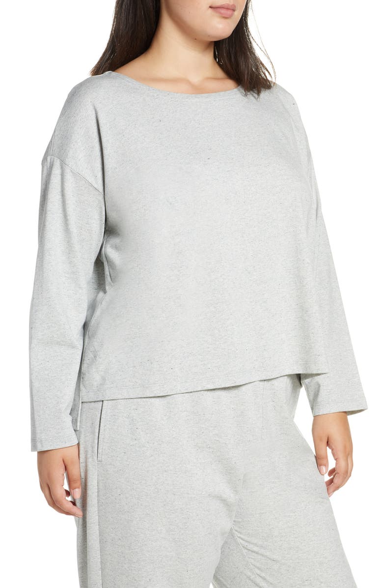 Eileen Fisher Jewel Neck Melangé Box Top | Nordstrom