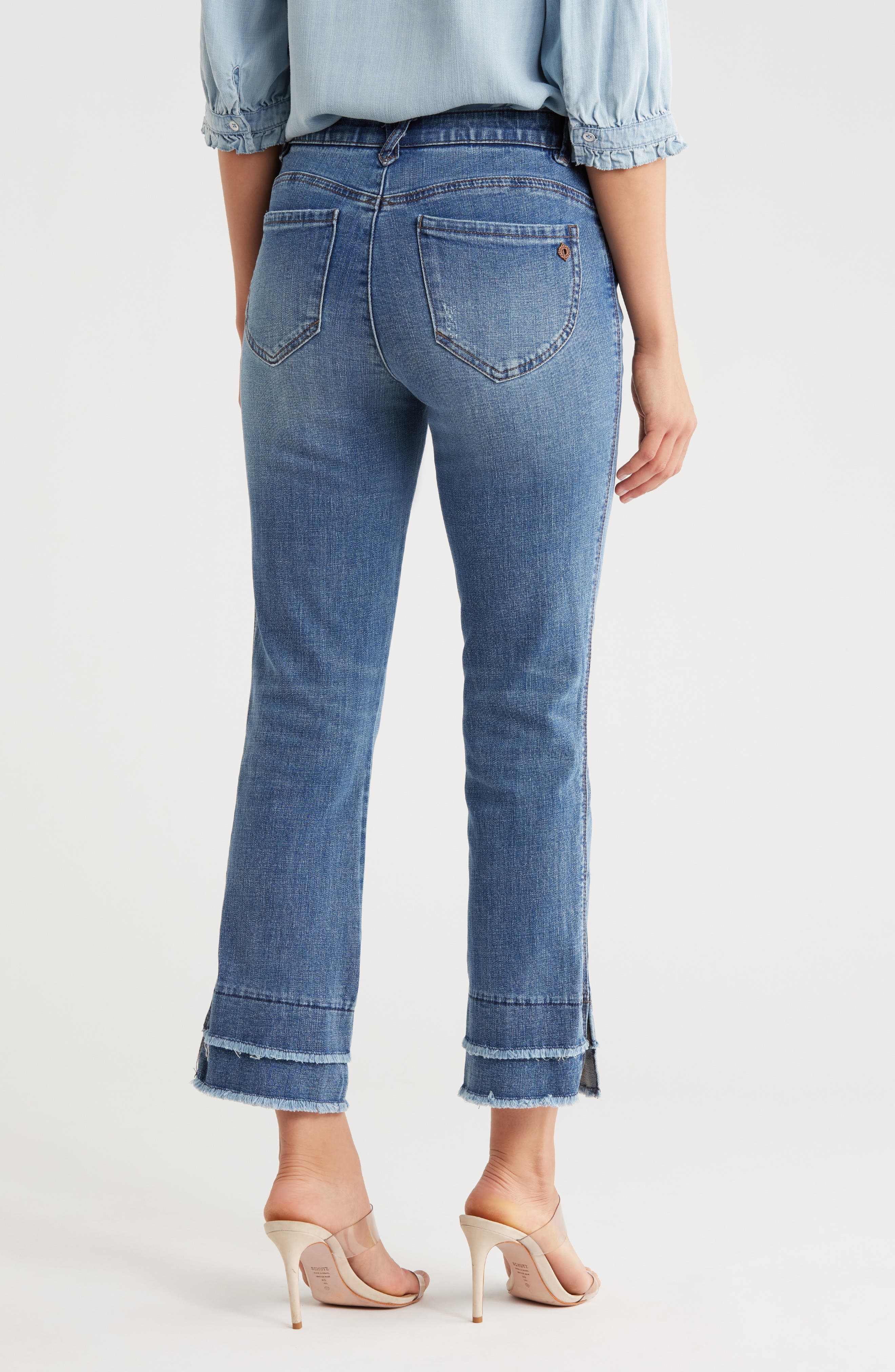 Democracy Double Layer Fray Hem Kick Flare Jeans | Nordstromrack