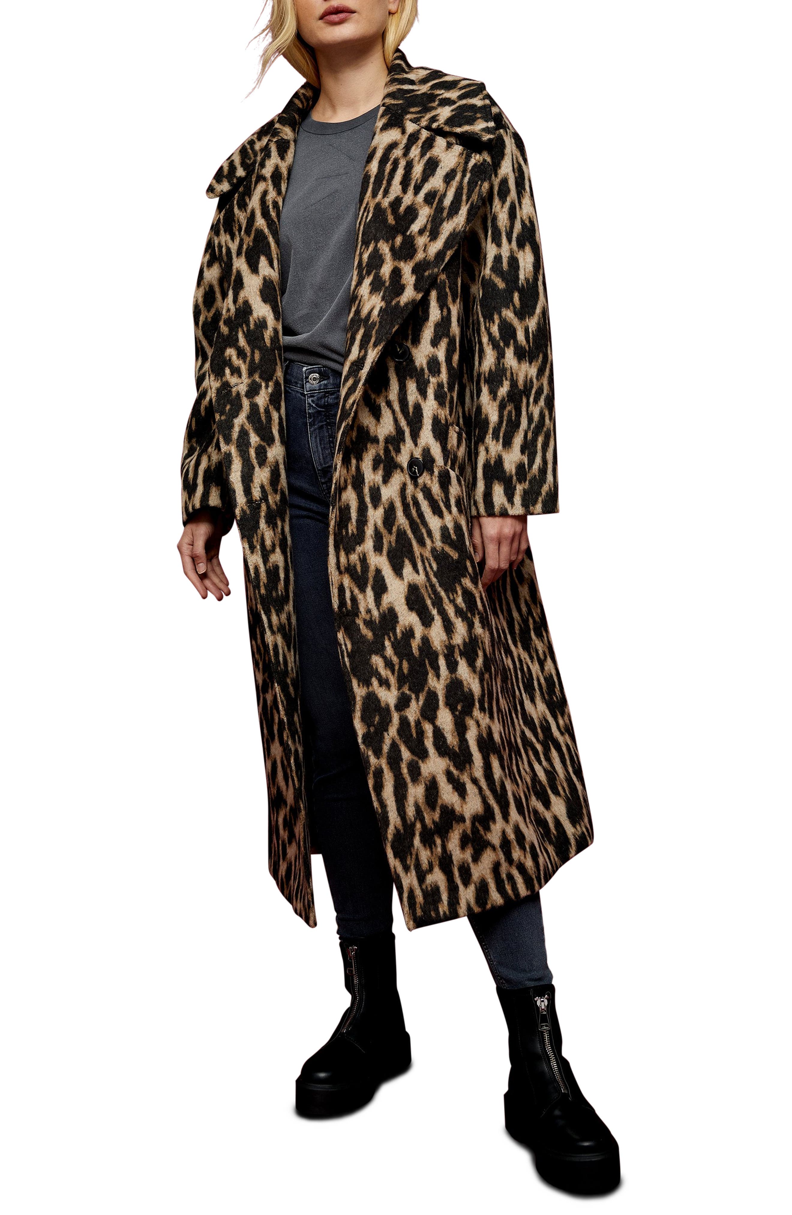 Topshop Leopard Print Maxi Coat | Nordstrom