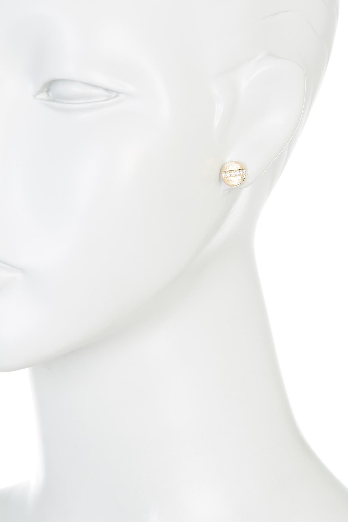 Adornia 14K Yellow Gold Plated Swarovski Crystal Accented Coin Stud ...