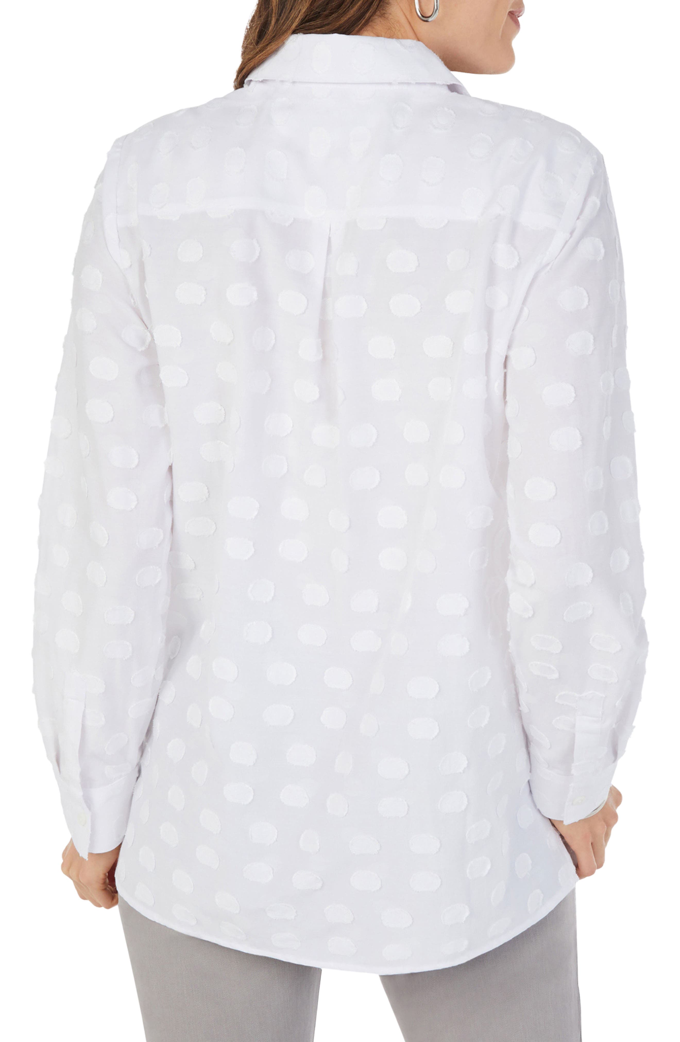 Foxcroft Journey Clip Dot Long Sleeve Button-Up Shirt | Nordstromrack