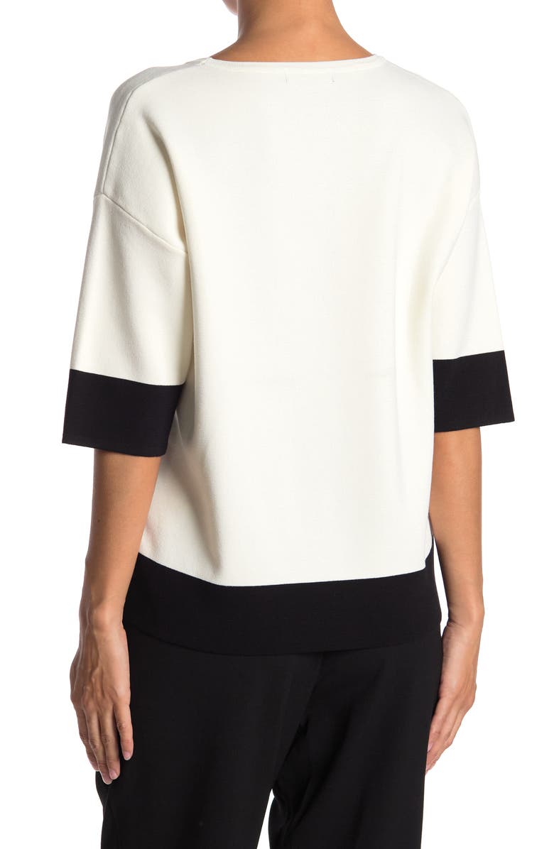 FRNCH Two-Tone Elbow Sleeve Sweater | Nordstromrack