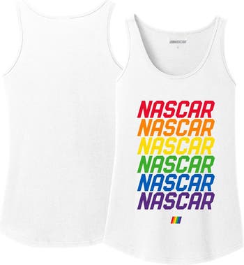 CHECKERED FLAG Women's Checkered Flag Sports White NASCAR Logo Pride ...