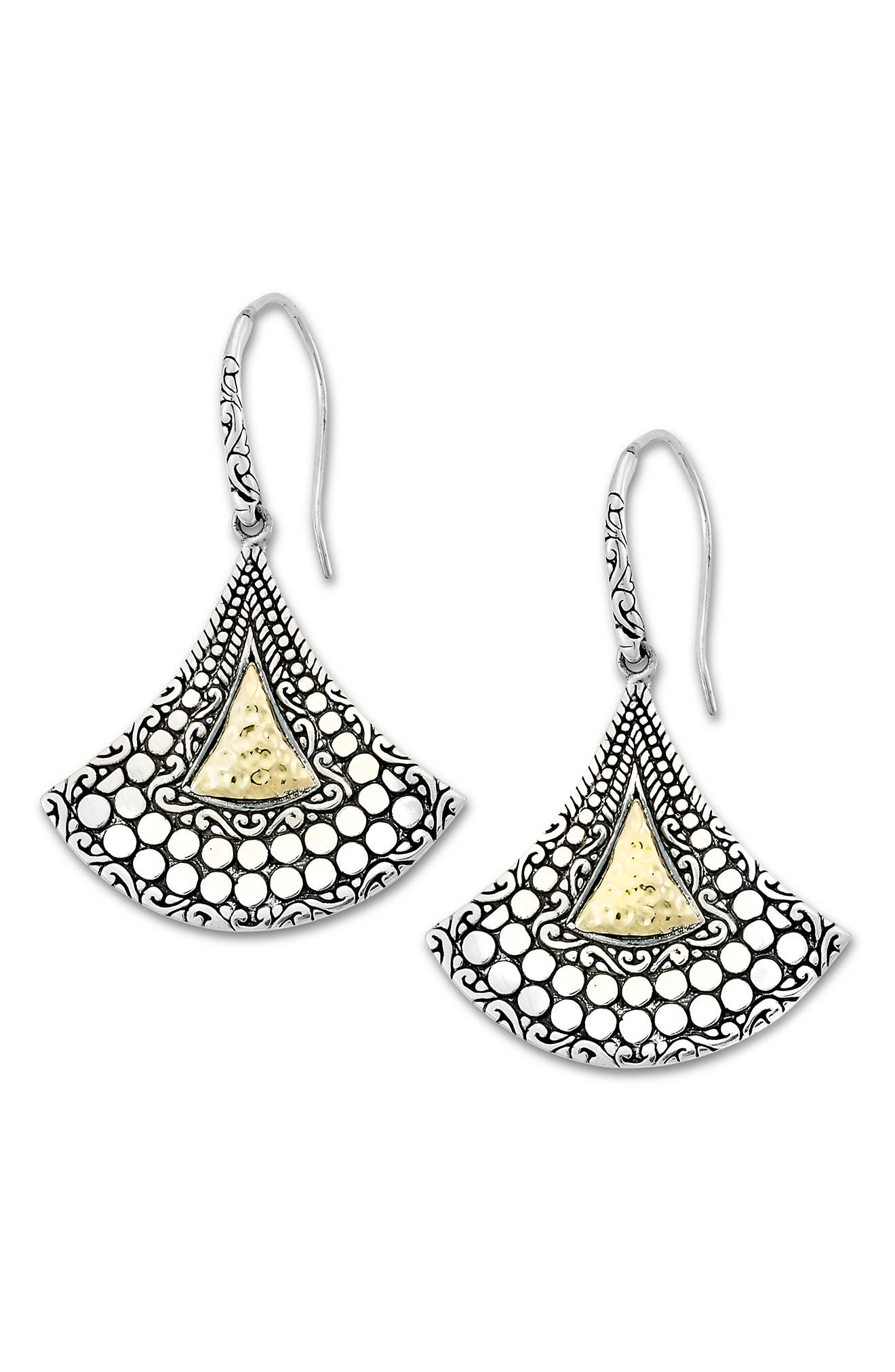 SAMUEL B. Sterling Silver & 18K Gold Fan Earrings | Nordstromrack