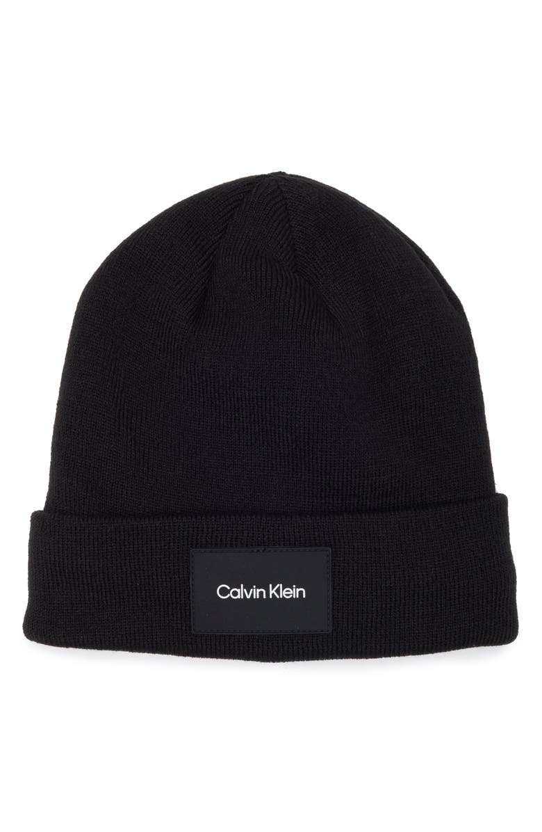 Calvin Klein Logo Patch Cuffed Beanie | Nordstromrack