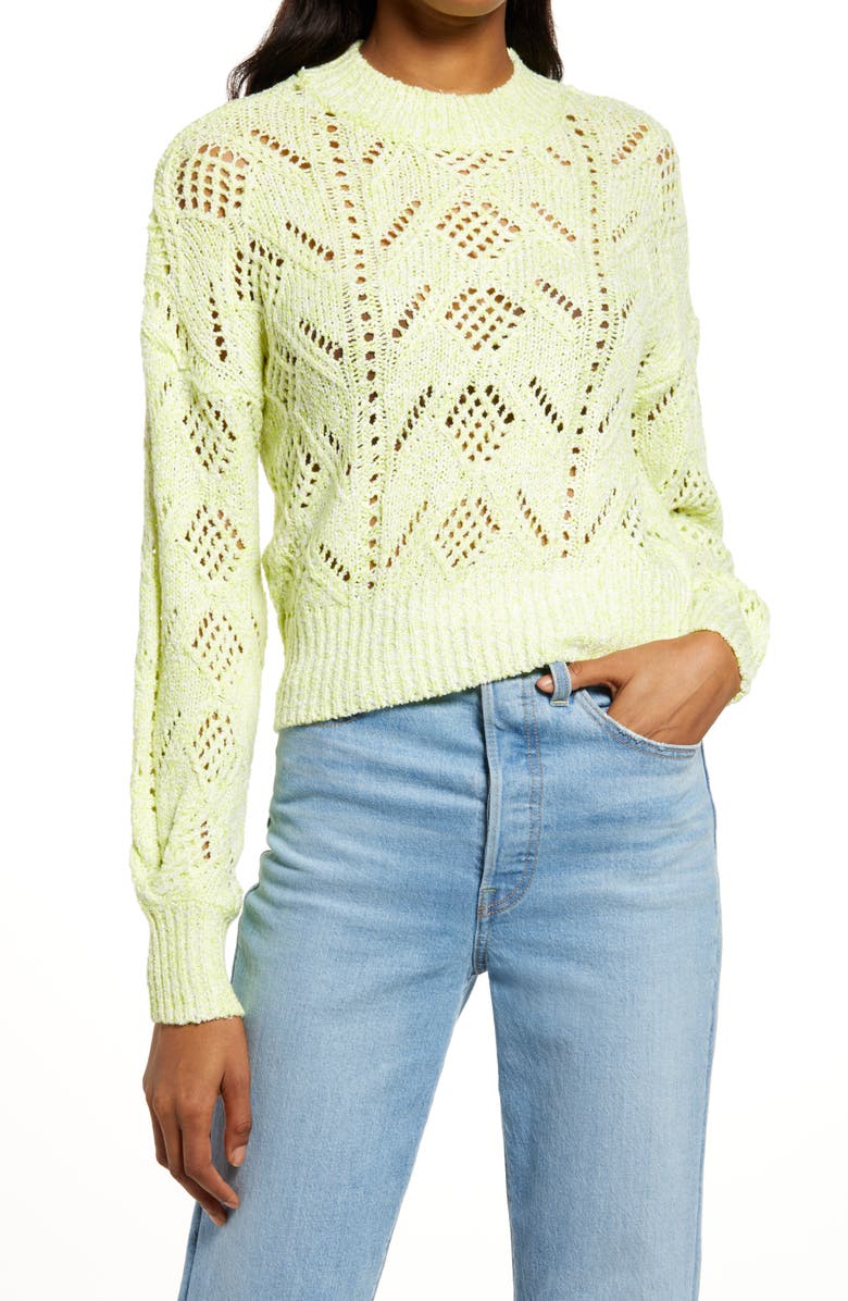River Island Pointelle Crop Sweater | Nordstromrack