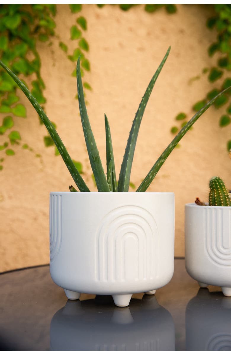 FLORA BUNDA 6" & 4.75" Rainbow Ceramic Footed Planter - Set of 2 ...