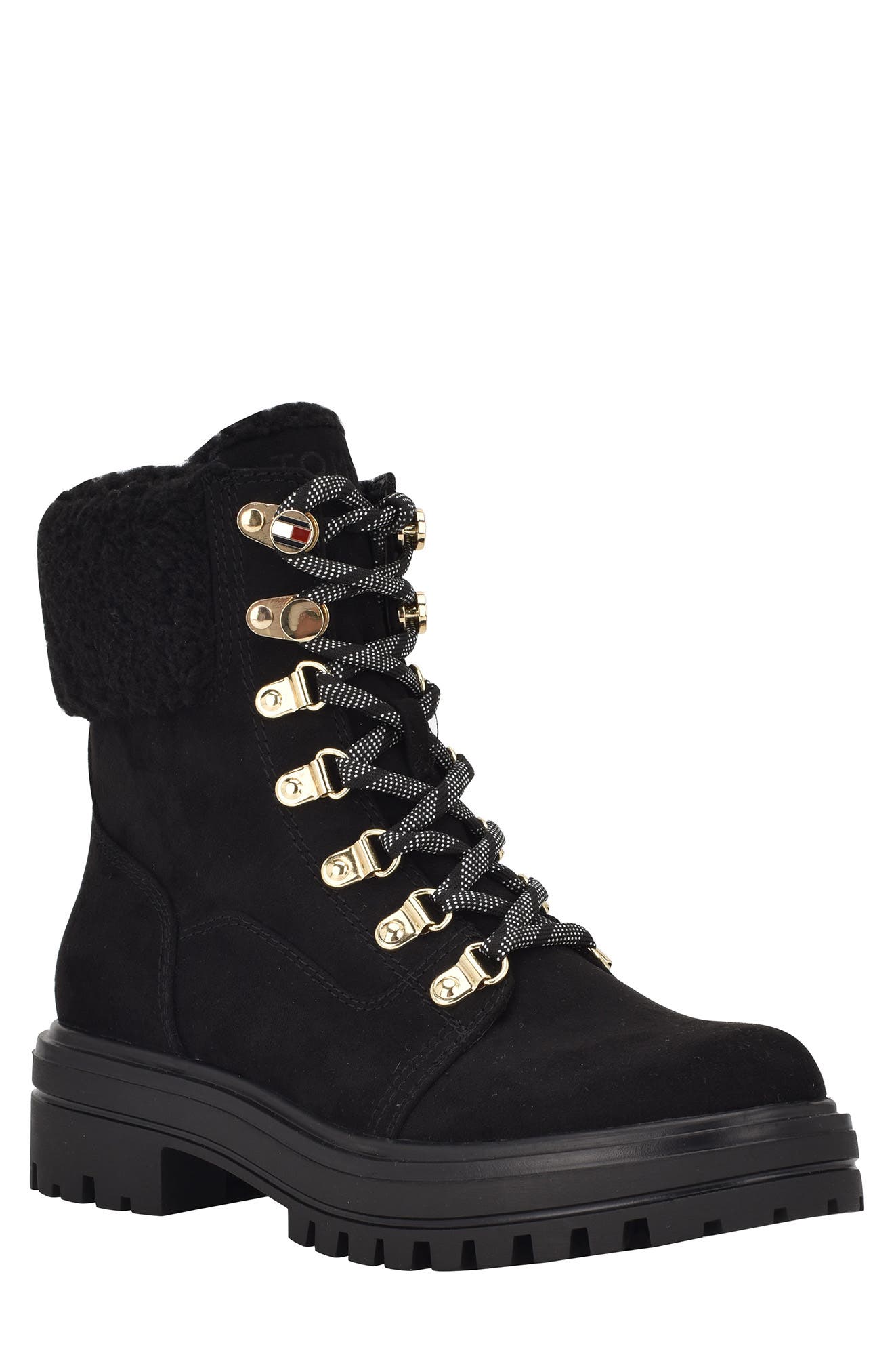 Tommy Hilfiger Faby Faux Shearling Cuff Hiker Boot (Women) | Nordstromrack