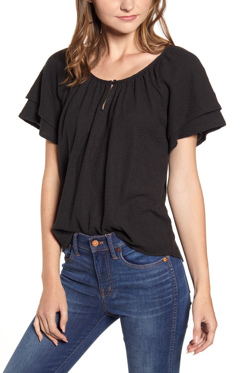 Madewell Texture & Thread Tiered Sleeve Top | Nordstromrack