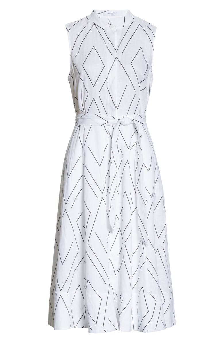Equipment Clevete Geometric Linen Midi Dress | Nordstromrack