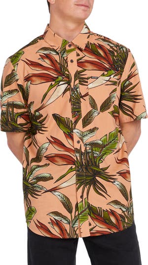 Volcom Indospray Classic Fit Floral Short Sleeve Button-Up Shirt ...
