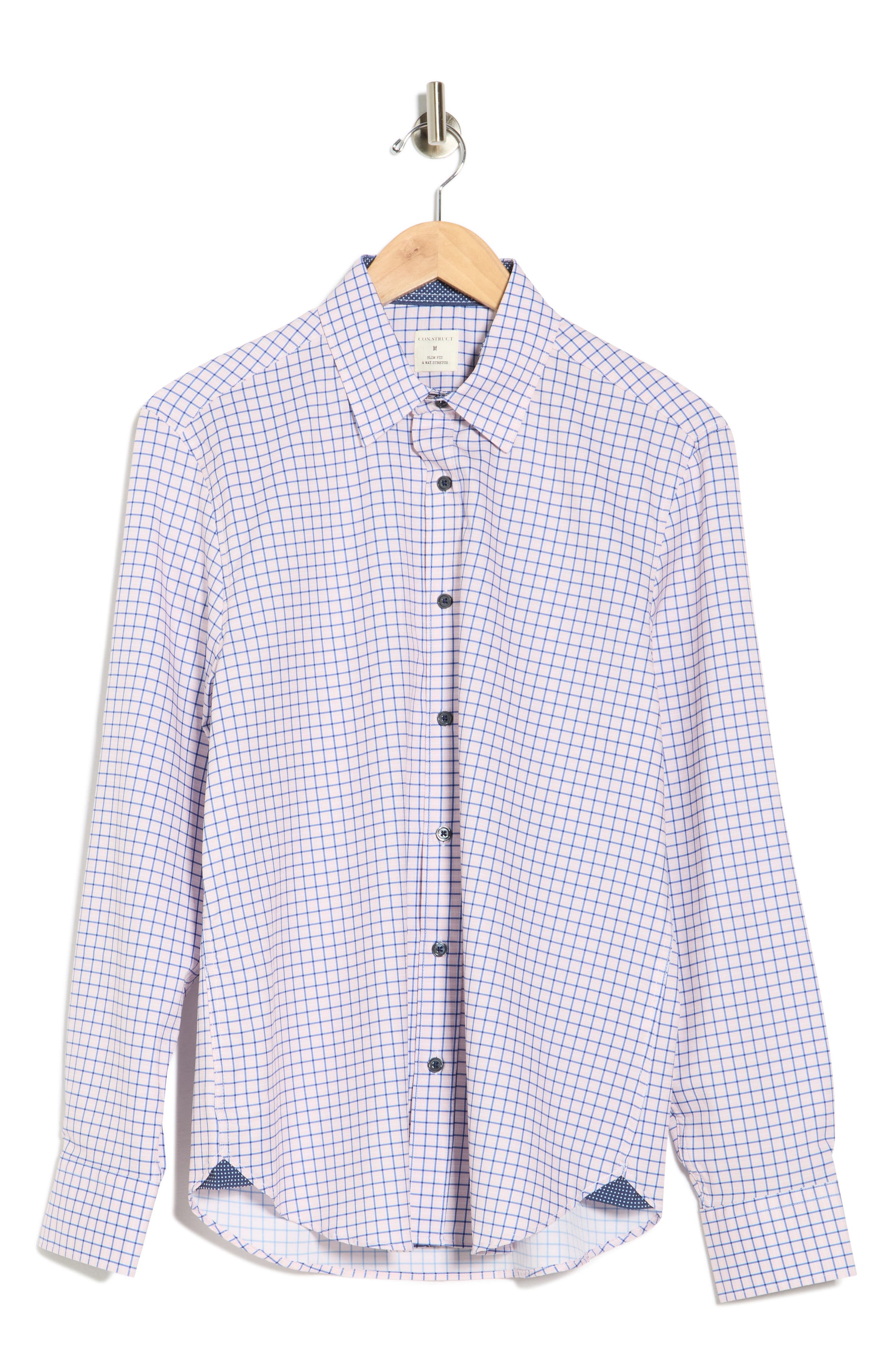 CONSTRUCT Grid Print Stretch Dress Shirt | Nordstromrack