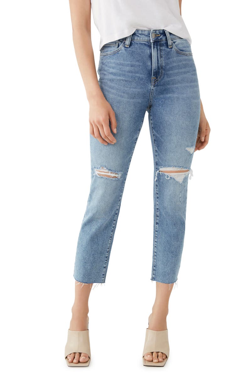 True Religion Starr Distressed Raw Crop Straight Jeans | Nordstromrack