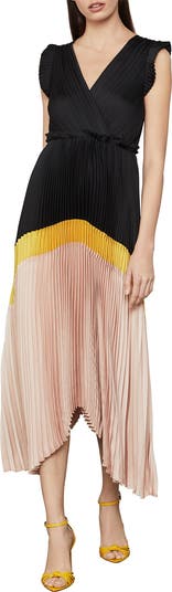 BCBGMAXAZRIA Satin Plisse Day Dress | Nordstromrack