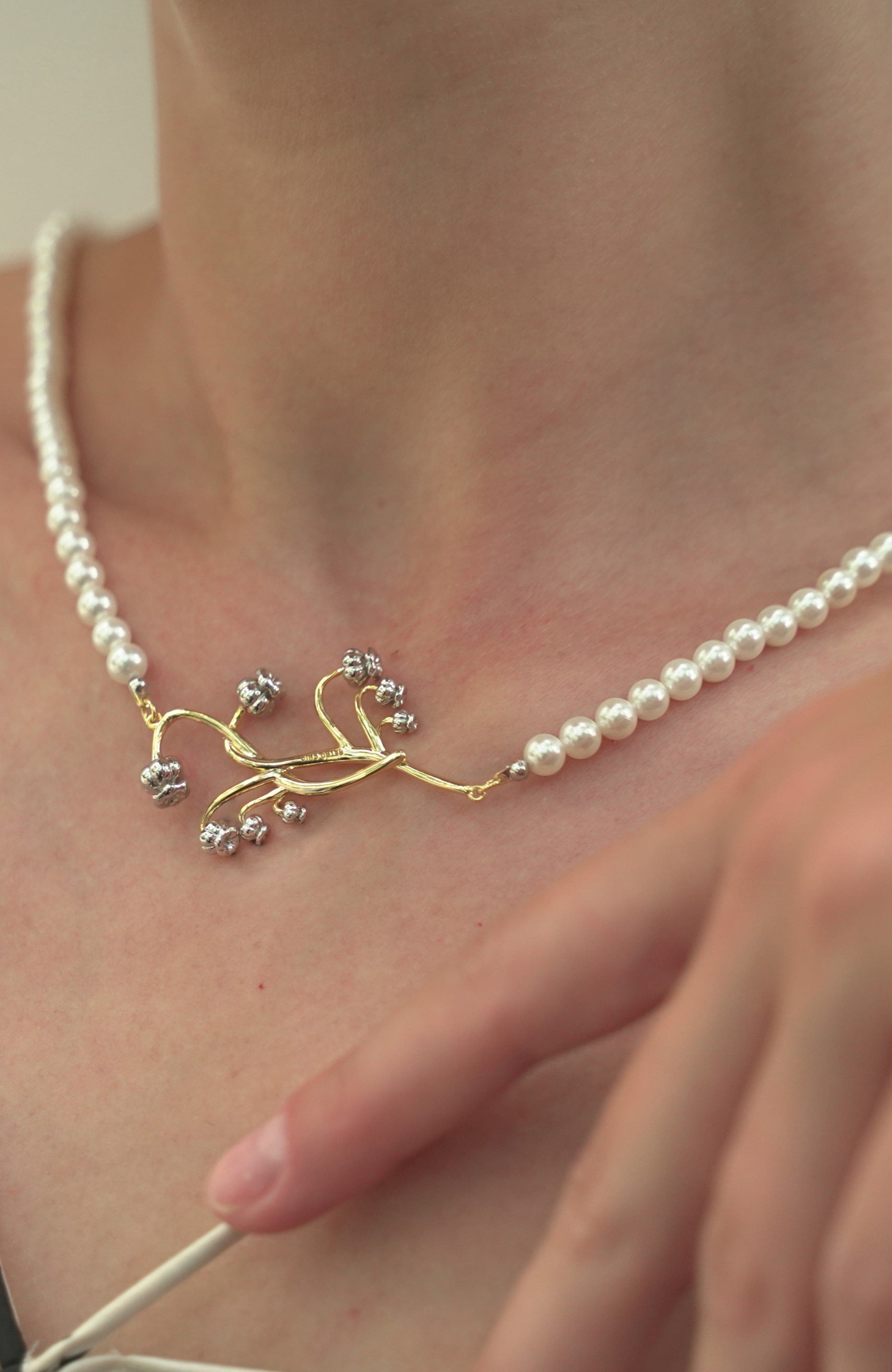RETRO CHIC Lily of the Valley Pearl Necklace | Nordstrom