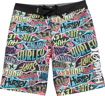 Hurley Kids' Ripped Sticker Boardshorts | Nordstromrack