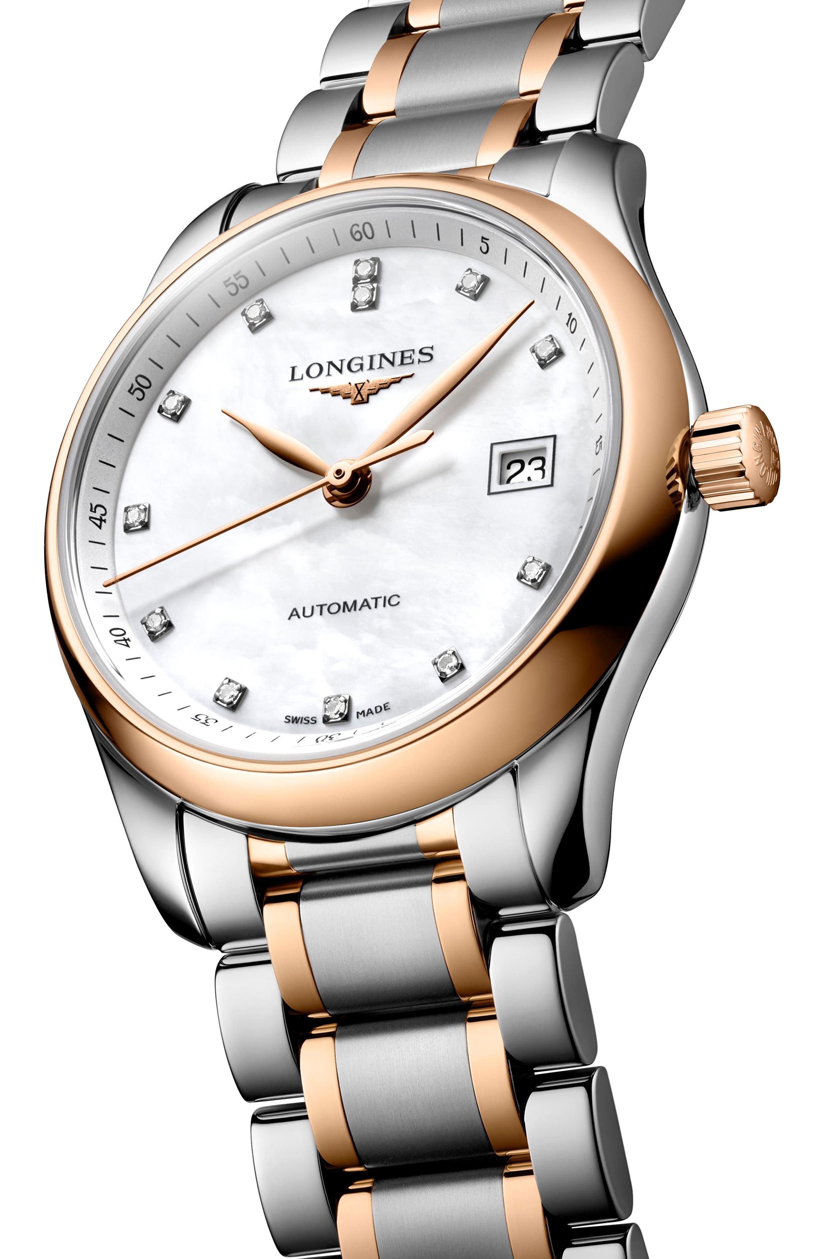 Longines Master Automatic Diamond Bracelet Watch, 29mm | Nordstrom