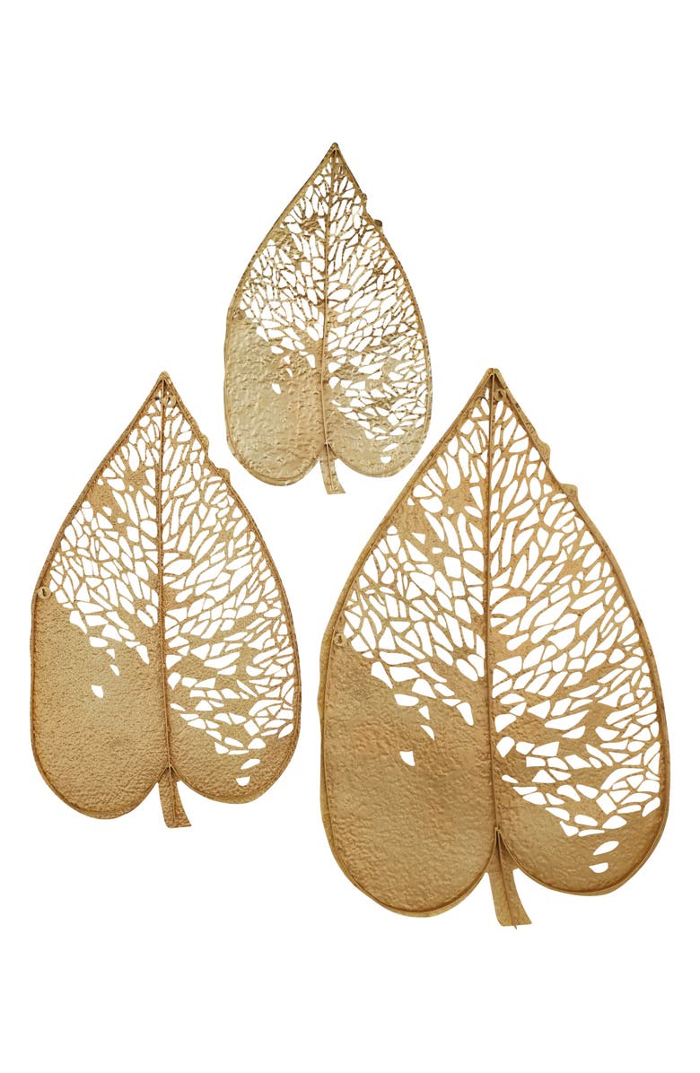 Novogratz Gold Metal Leaf 3-Piece Wall Art | Nordstromrack