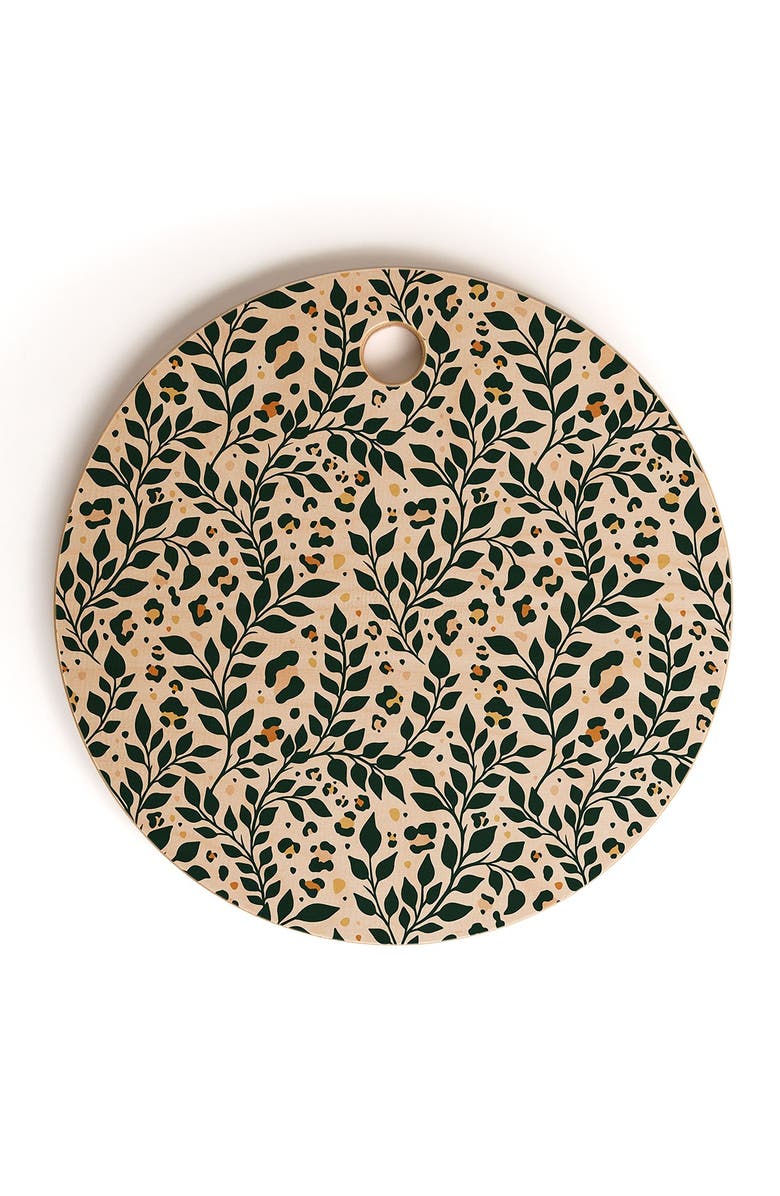 Deny Designs Avenie Cheetah Spring Collection V Round Cutting Board ...