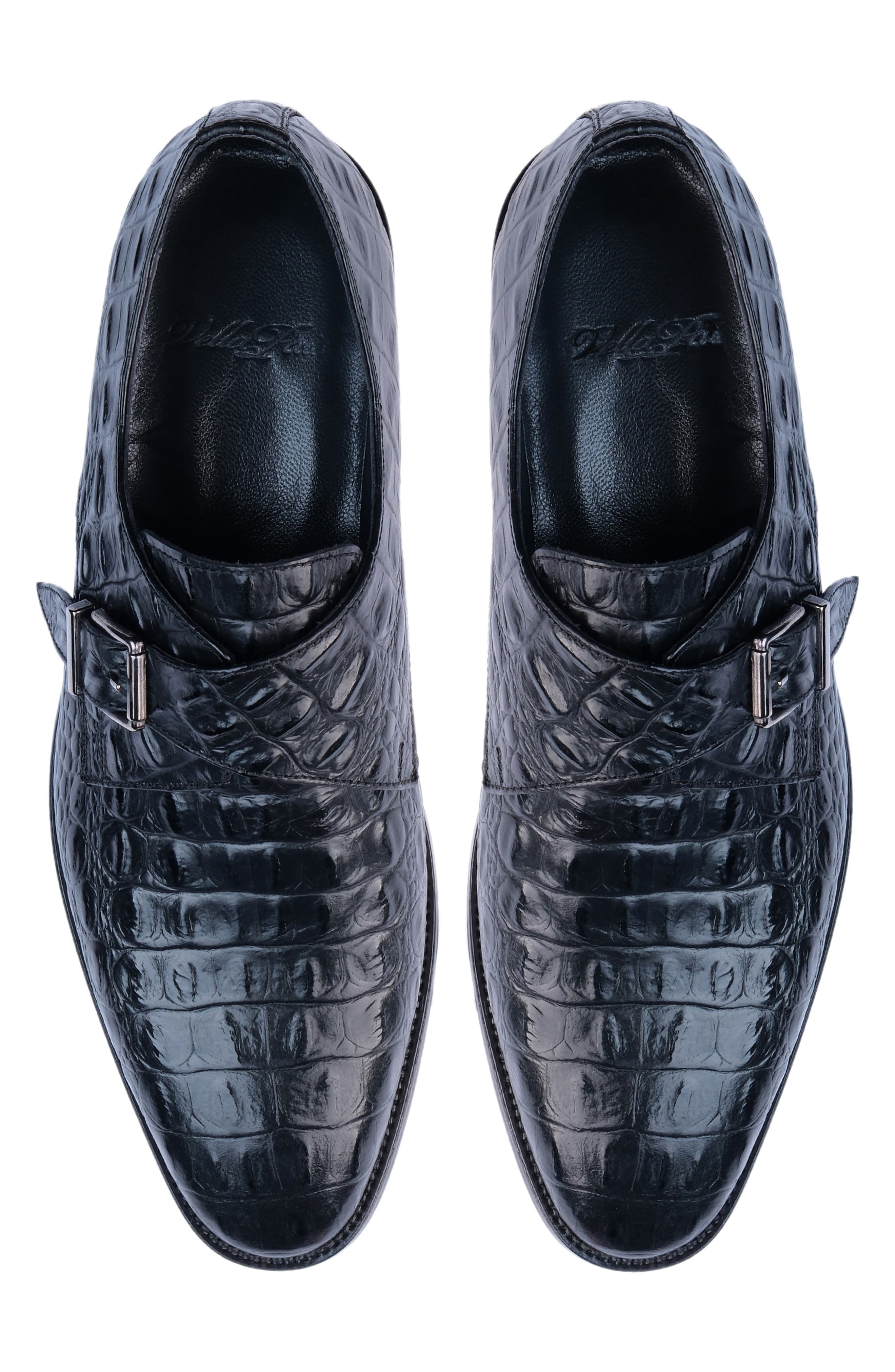 VELLAPAIS Boylston Croc Embossed Monk Strap Shoe (Men) | Nordstromrack