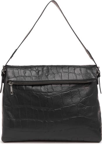 MASSIMO CASTELLO MASSIMO CASTELLI Top Handle Croc Embossed Leather ...