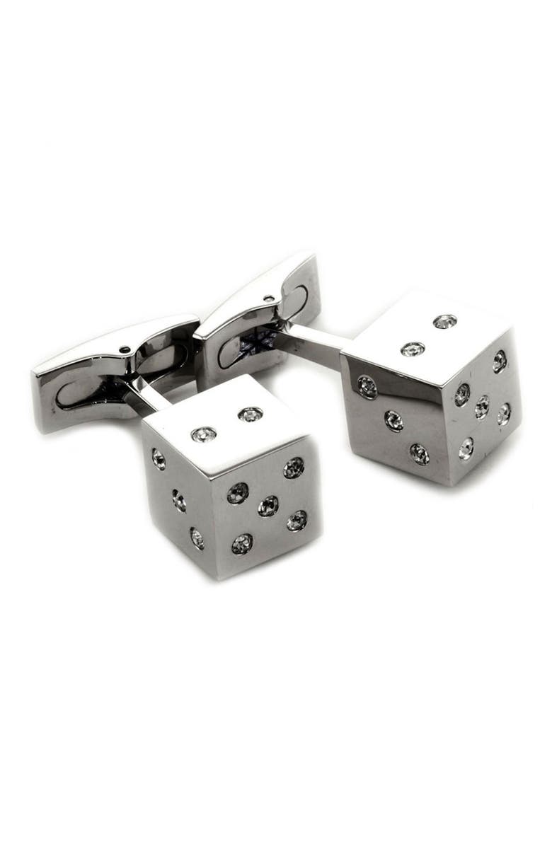 JAMES CAVOLINI ITALY Stainless Steel CZ Dice Cuff Links | Nordstromrack
