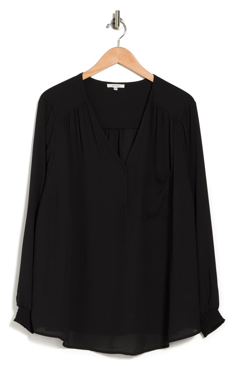 Pleione Long Sleeve V-Neck Blouse | Nordstromrack