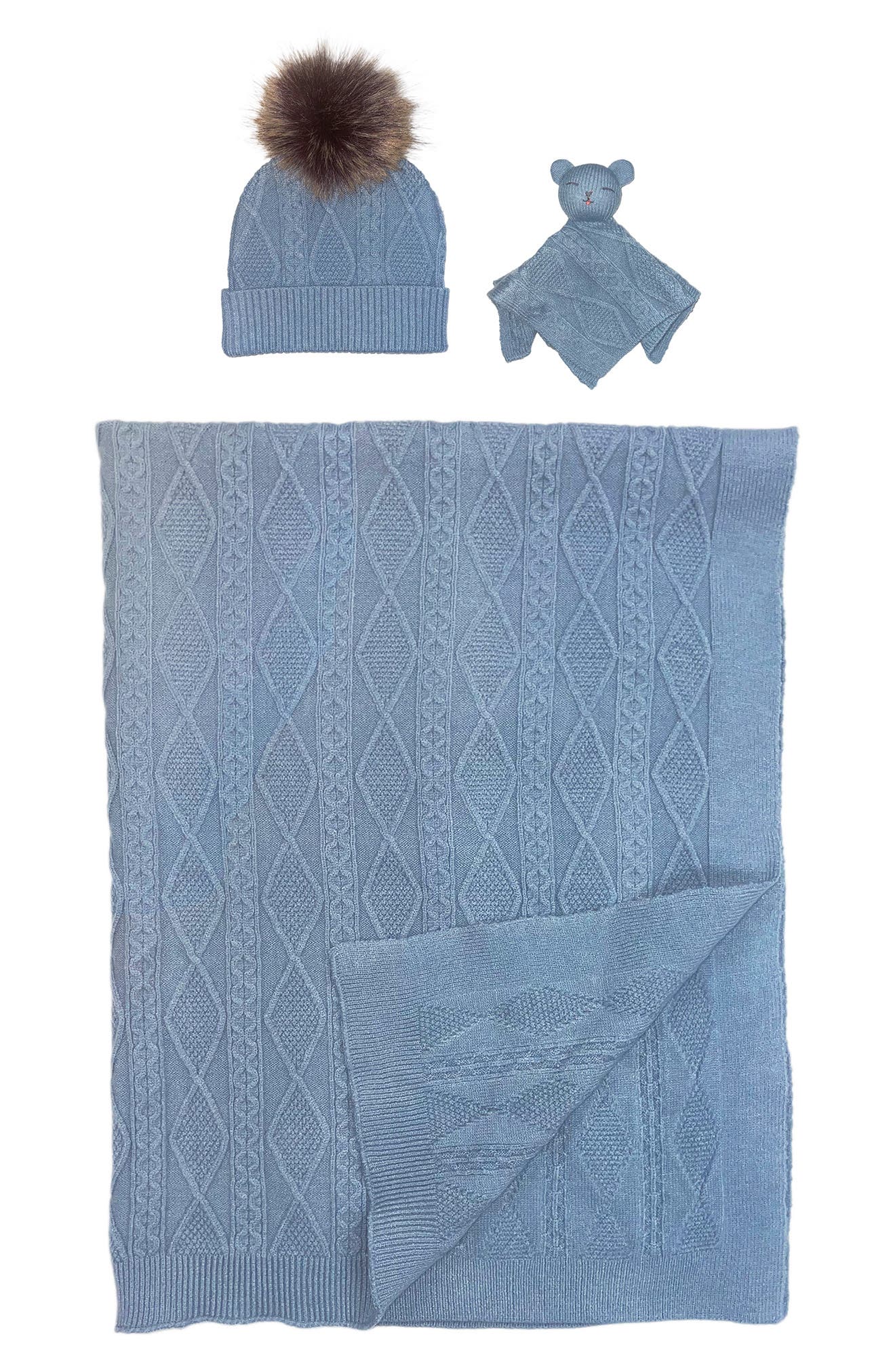 Toby Chenille Cable Knit 3-Piece Newborn Blanket Set | Nordstromrack