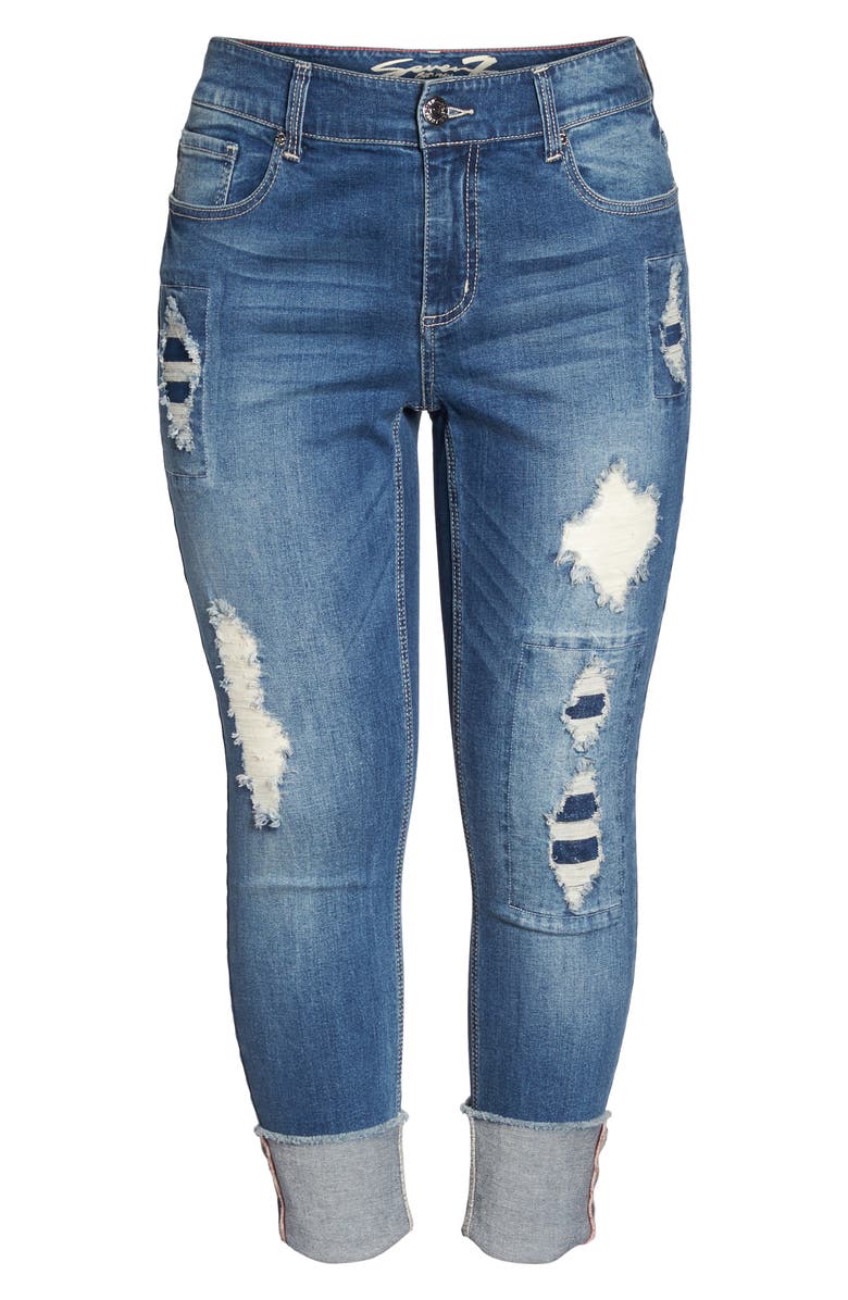 Seven7 Distressed Slim Raw Hem Cuffed Jeans | Nordstromrack