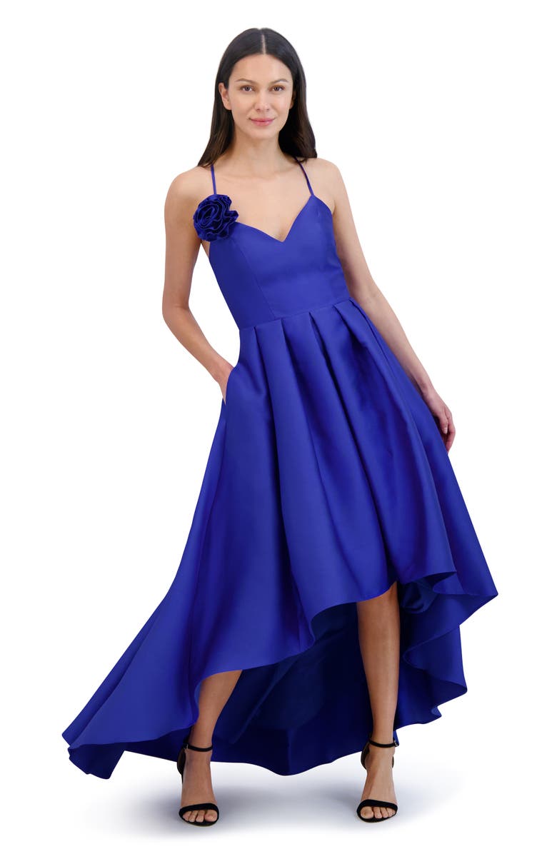 Eliza J Rosette Pleated High-Low Cocktail Dress | Nordstromrack