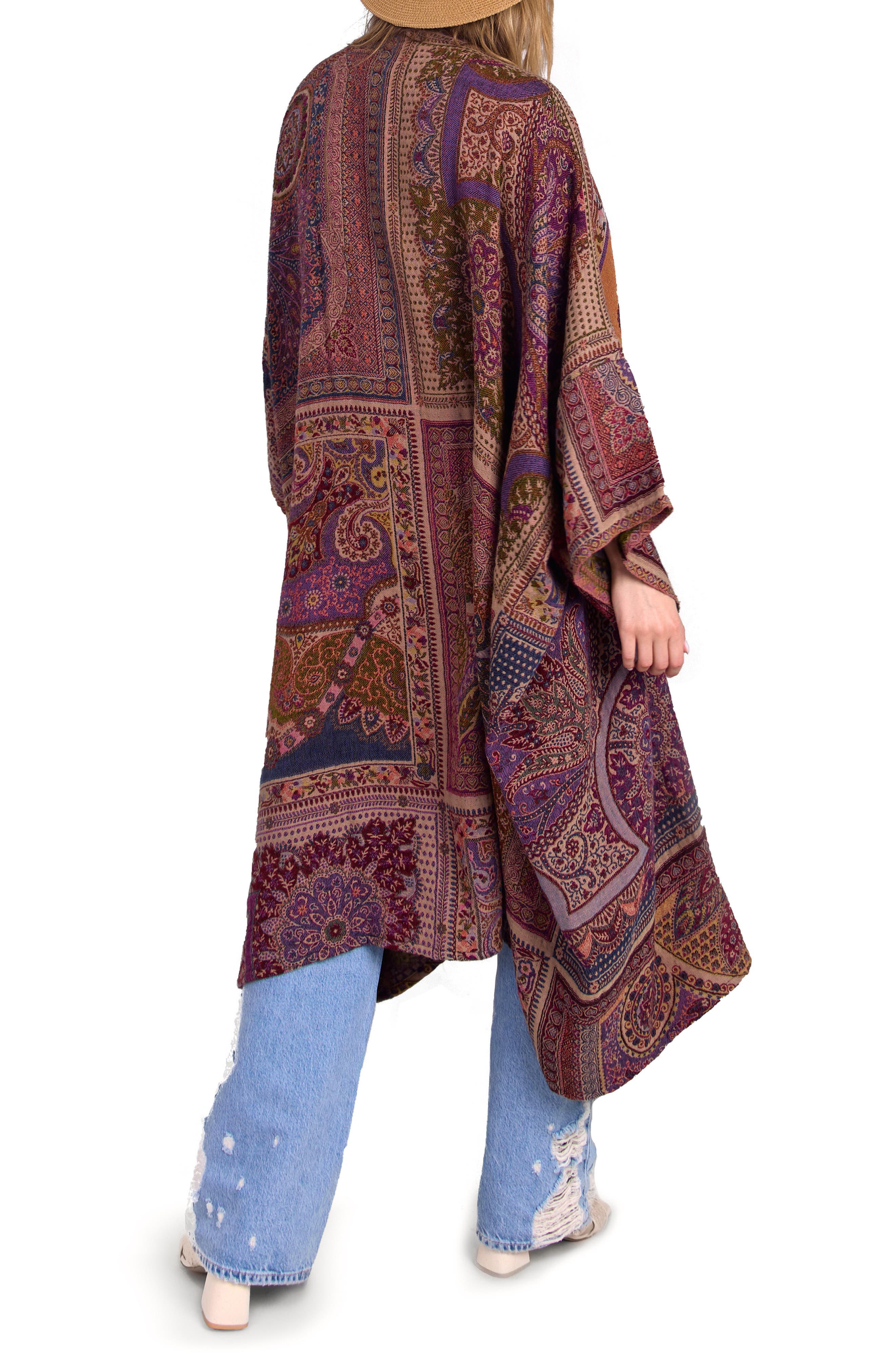 SAACHI Tapestry Cotton & Wool Blend Longline Duster | Nordstromrack