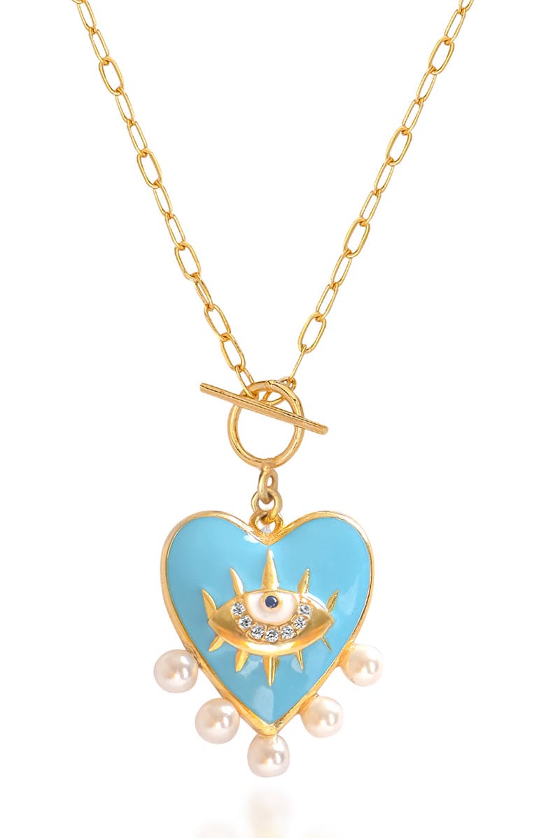 GABI RIELLE French Enamel Blue Heart Pendant Necklace | Nordstromrack