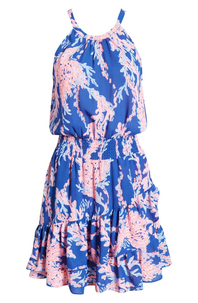 Lilly Pulitzer® Pamelyn Coral Print Blouson Halter Dress | Nordstrom
