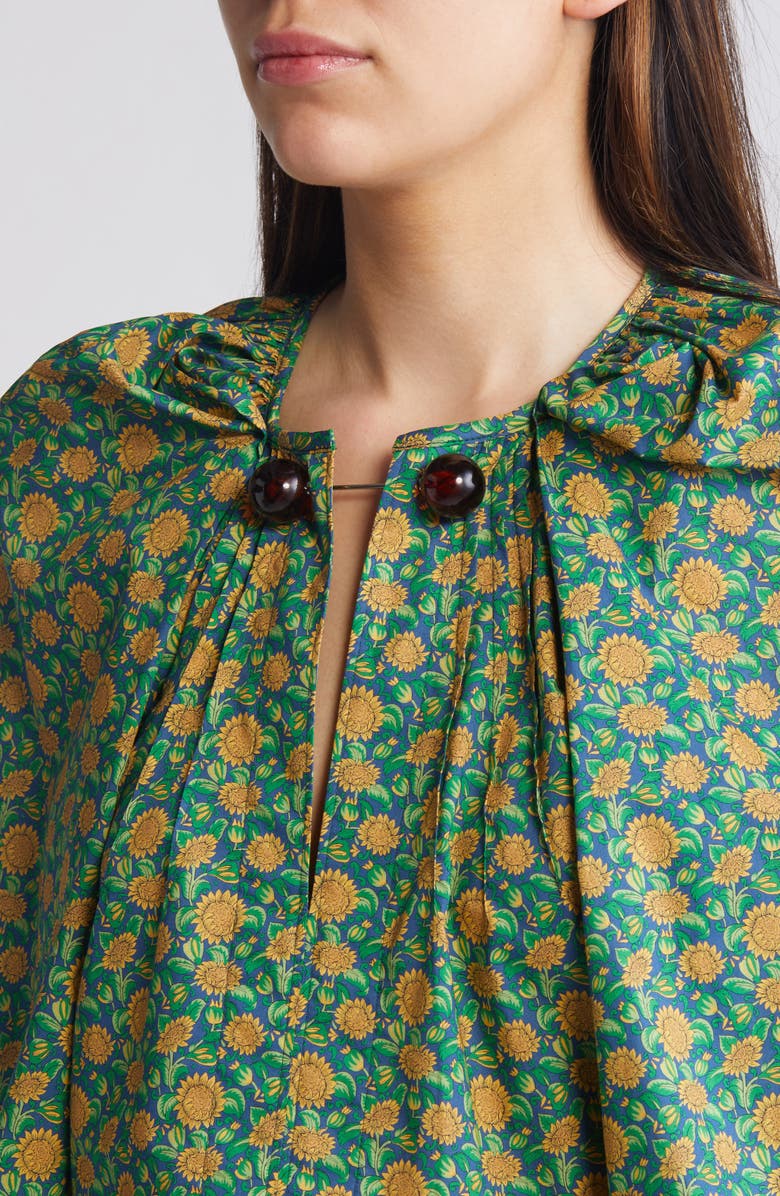 NACKIYÈ x Liberty London Grand Bazaar Blouson Sleeve Cotton Top ...