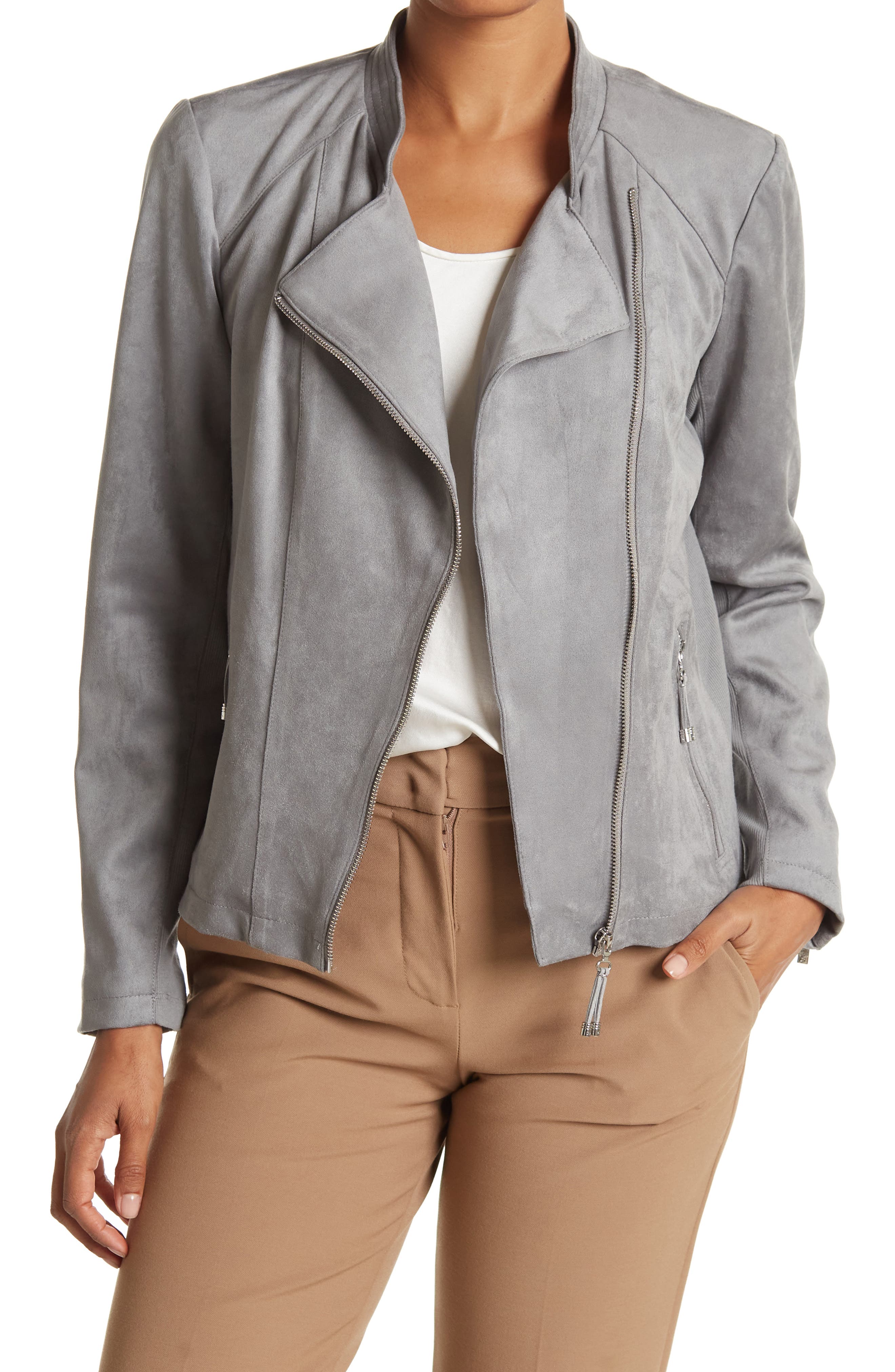 Calvin Klein Moto Jacket w/ Inset Paneling | Nordstromrack