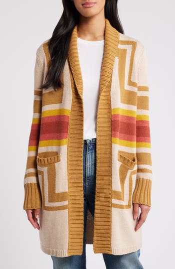 Pendleton Harding Cotton & Wool Open Front Longline Cardigan | Nordstrom