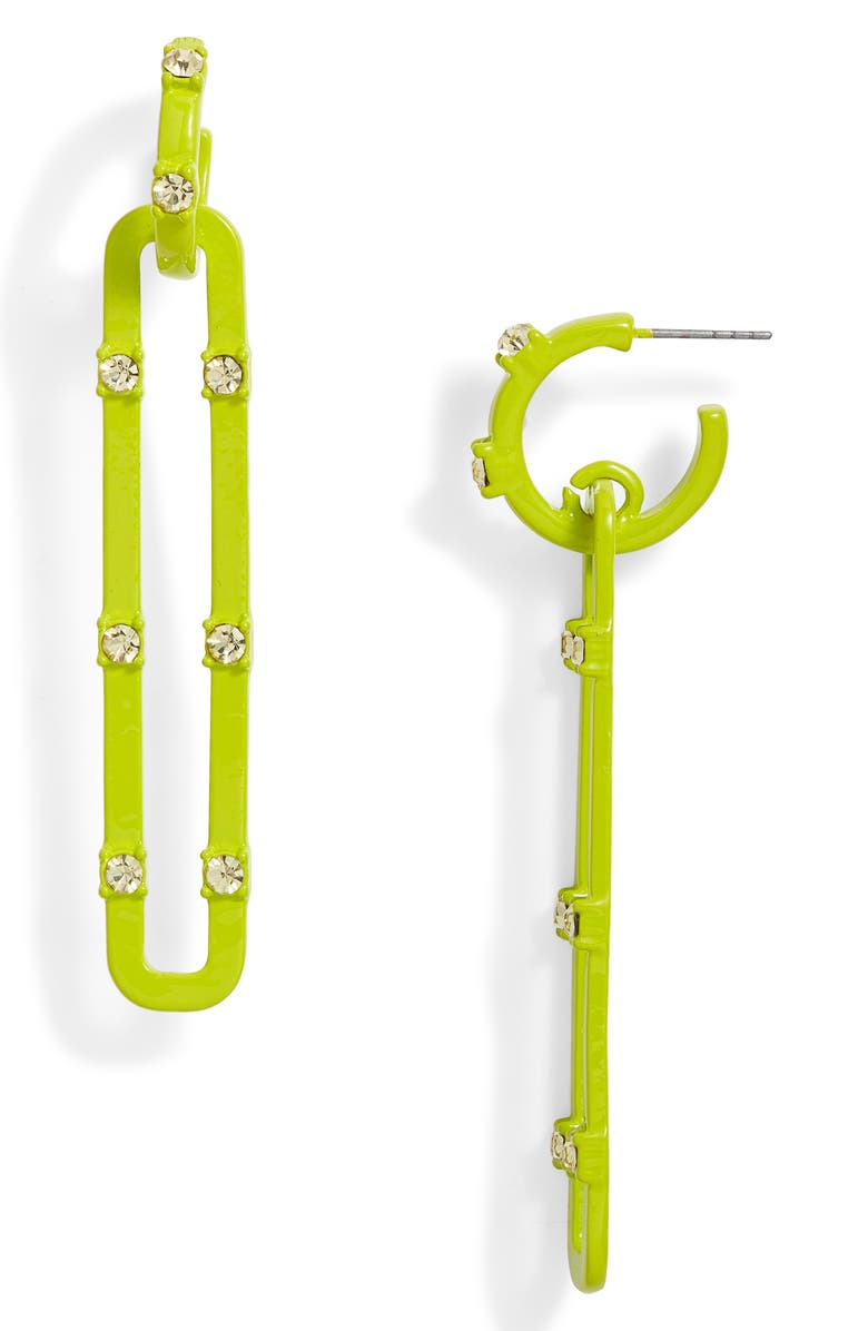 Open Edit Crystal Station Oval Drop Hoop Earrings | Nordstromrack