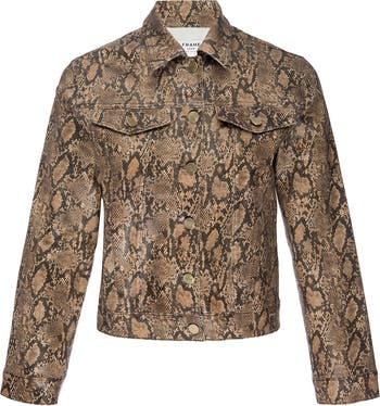 FRAME Le Vintage Coated Snakeskin Print Jacket | Nordstromrack