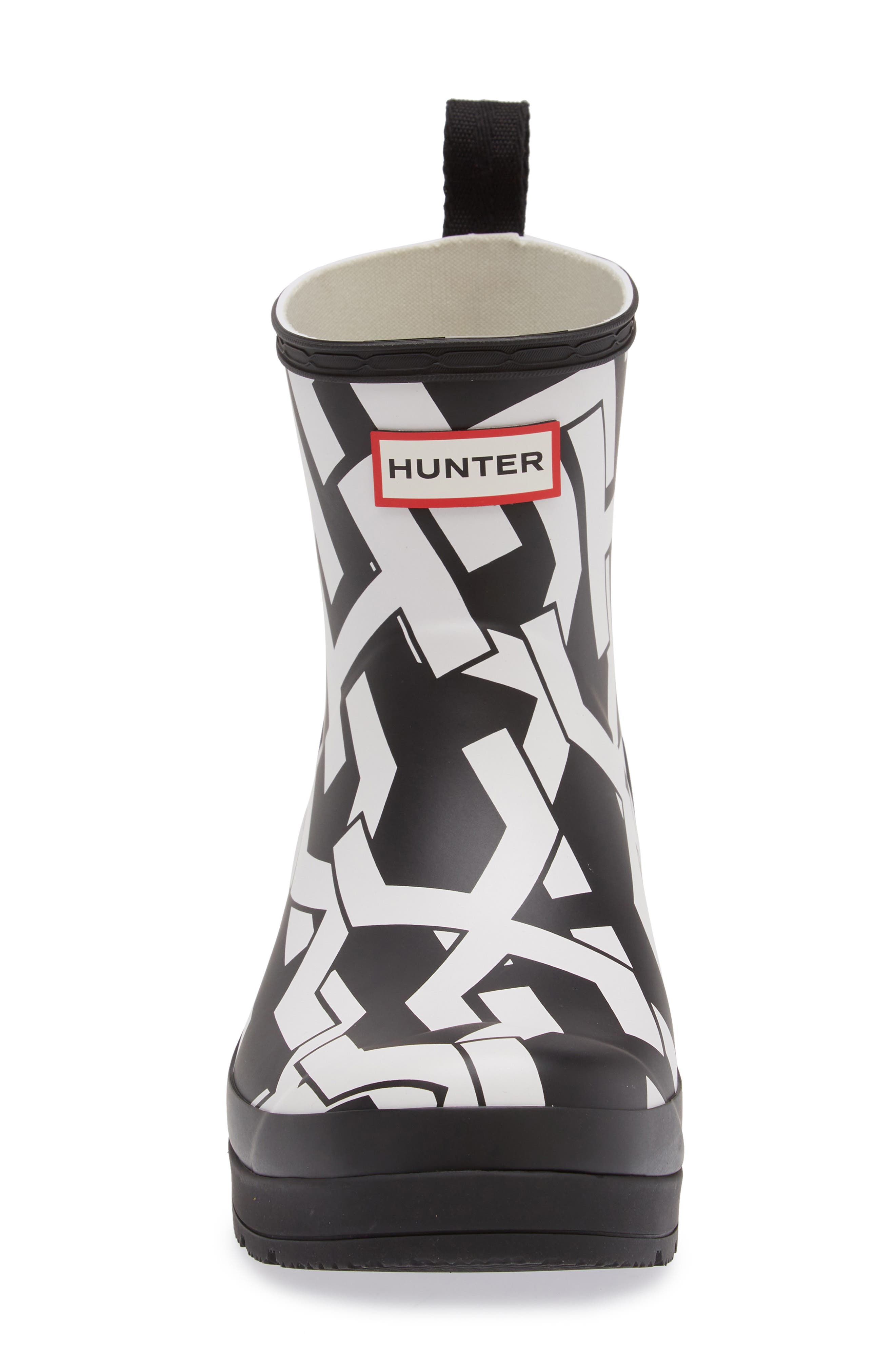 Hunter Play Logo Monogram Waterproof Short Rain Boot (Women ...