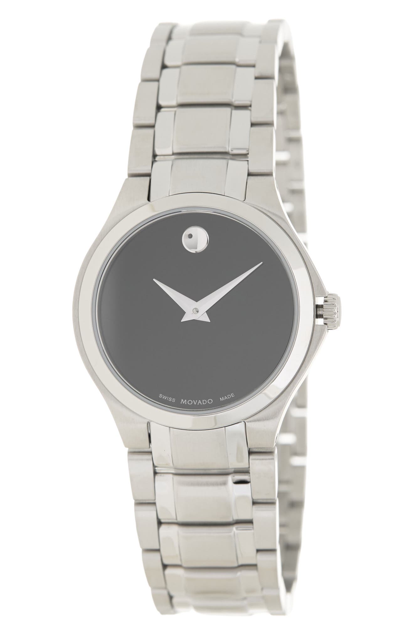 Movado Movado Collection Black Dial Bracelet Watch, 28mm | Nordstromrack