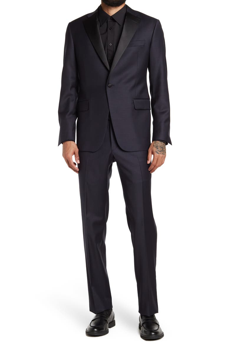 Hickey Freeman Modern One-Button Notch Lapel Wool Regular Fit Tuxedo ...