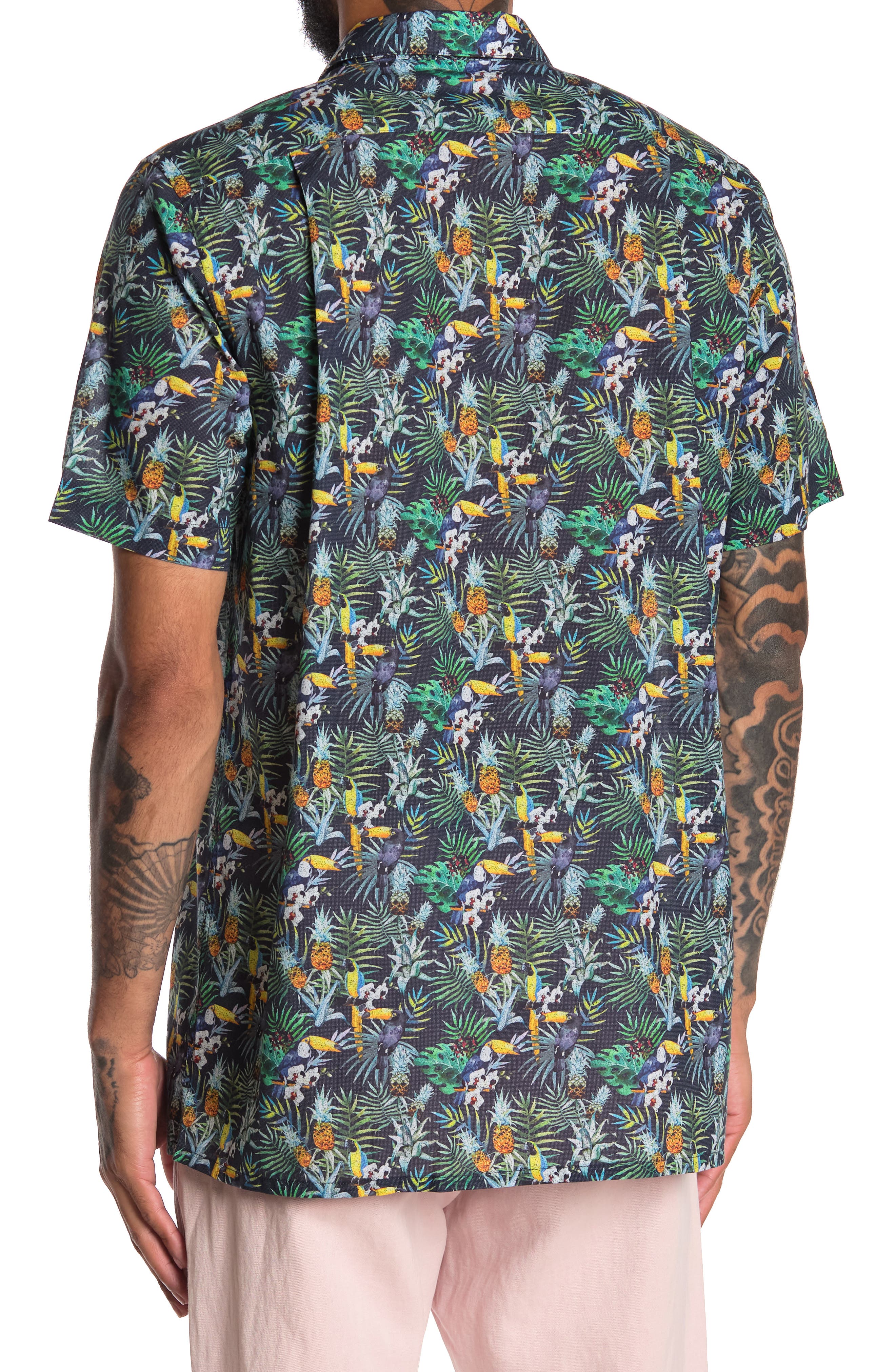 Bugatchi Short Sleeve Tropical Print Shirt | Nordstromrack